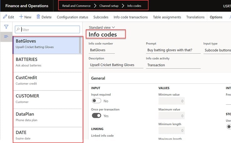Configure info codes - Commerce Part 6